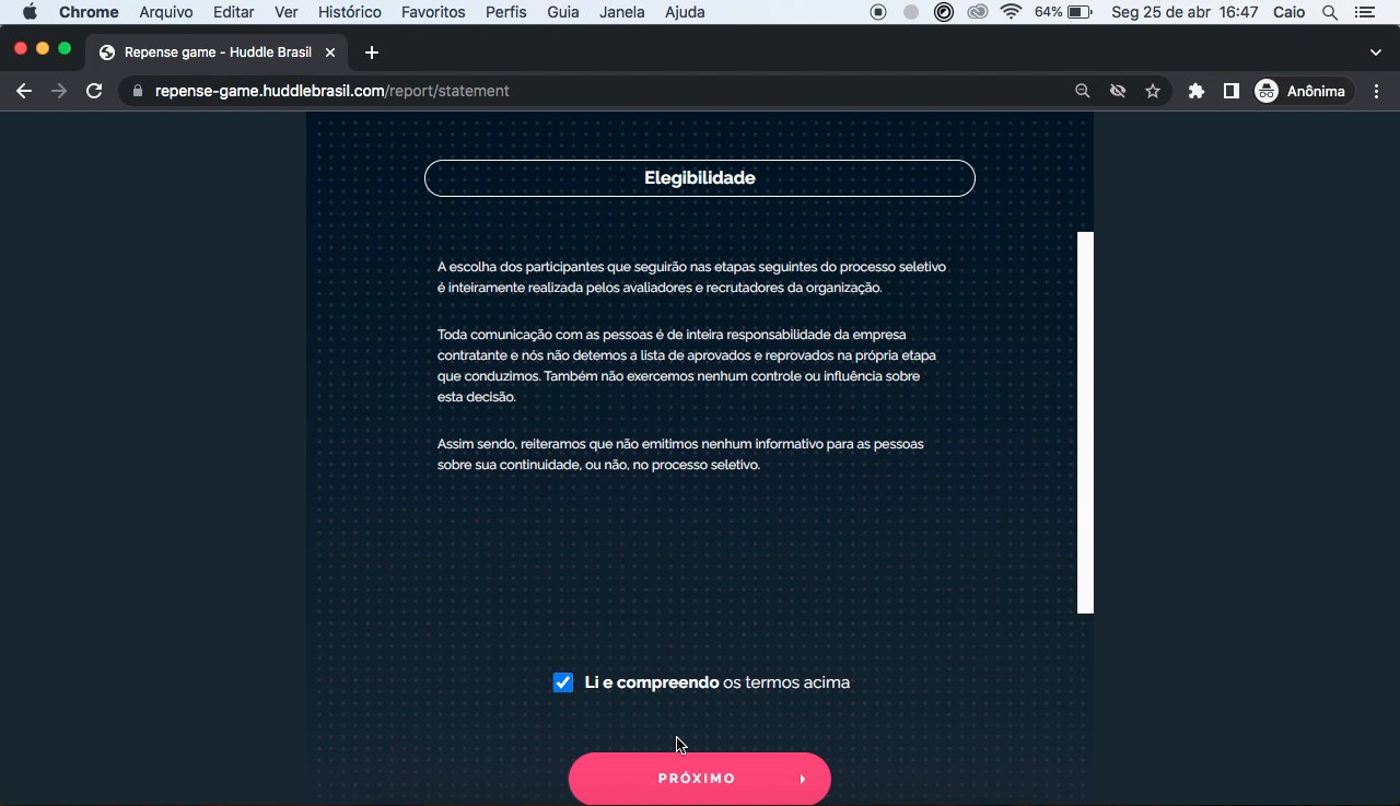 Finalização de Processo pela Gupy – Huddle